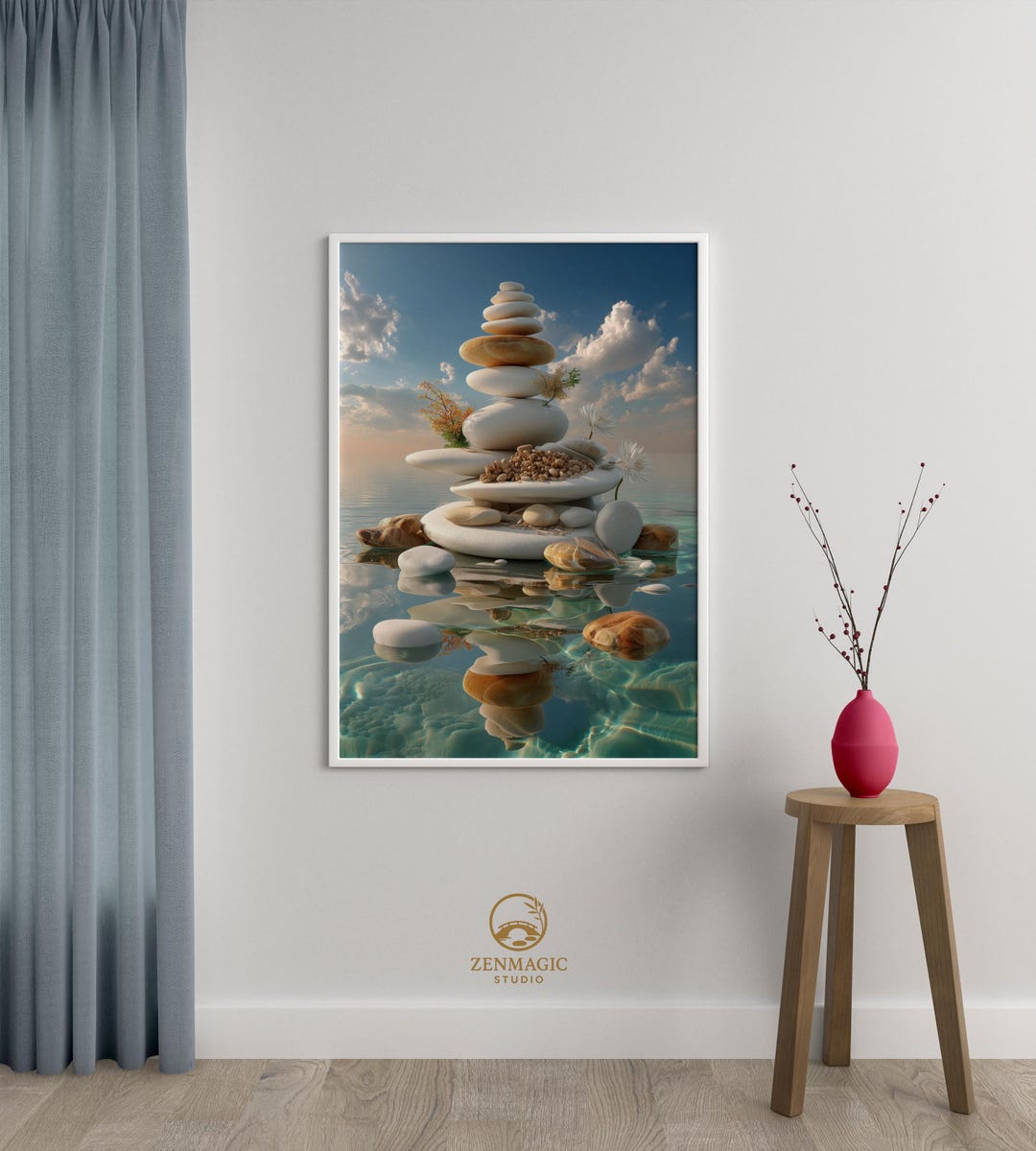 Zen Stone Stack Art Print-digital Wall Decor - Etsy