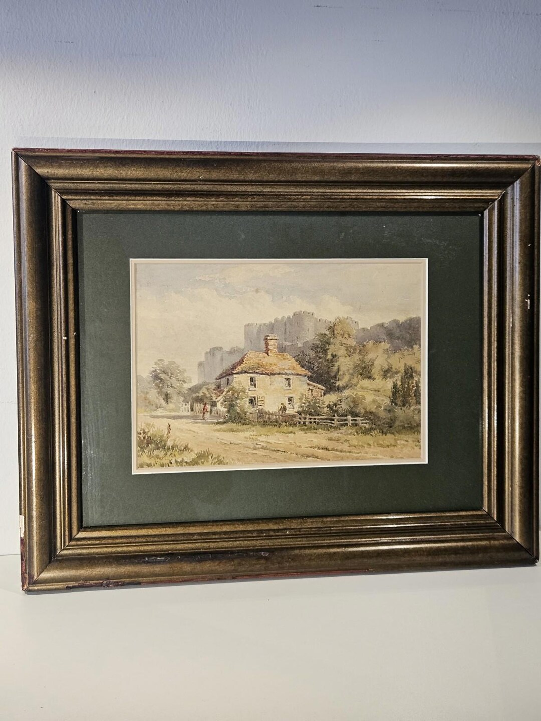 John Henry Leonard Watercolour Cottage & Castle Scene, Signed, Framed ...