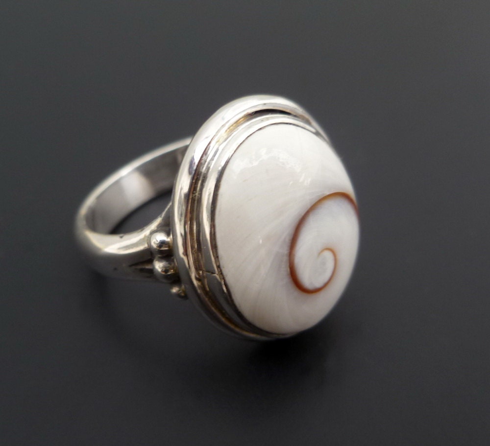 White Shell and Sterling Silver Ring Custom Made Sterling | Etsy