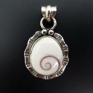 Handmade Sterling Silver and Shiva Eye Shell Pendant - Custom Made ...