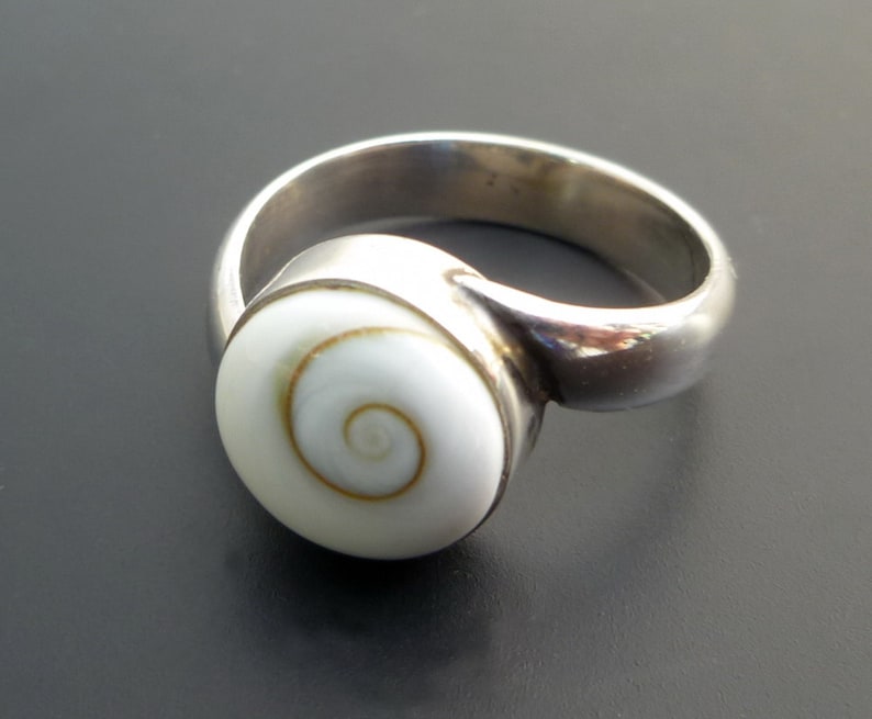 Sterling Silver and Shiva Eye Ring Simple Shell Ring | Etsy