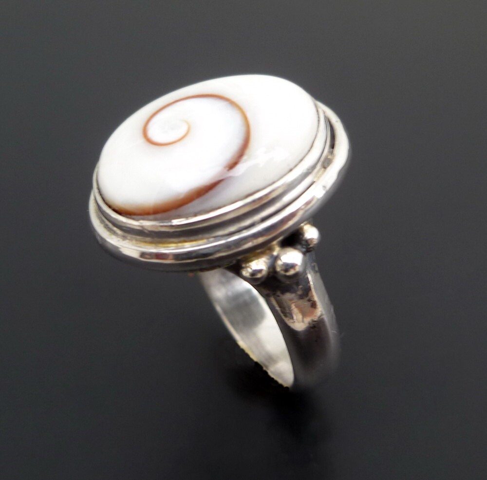 White Shell and Sterling Silver Ring Custom Made Sterling | Etsy
