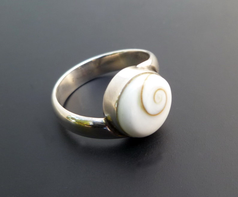 Sterling Silver and Shiva Eye Ring Simple Shell Ring | Etsy