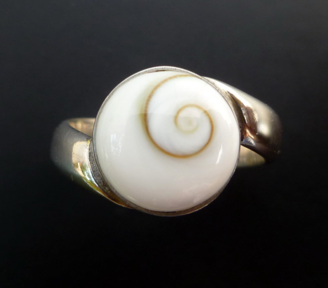 Sterling Silver and Shiva Eye Ring Simple Shell Ring | Etsy