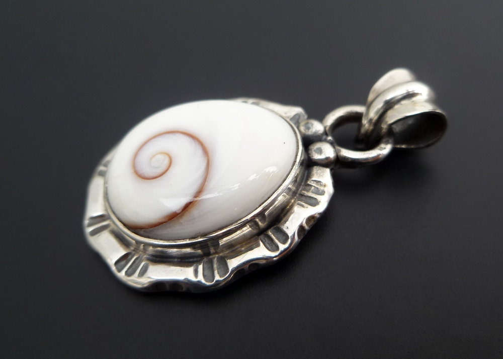 Handmade Sterling Silver and Shiva Eye Shell Pendant - Custom Made ...