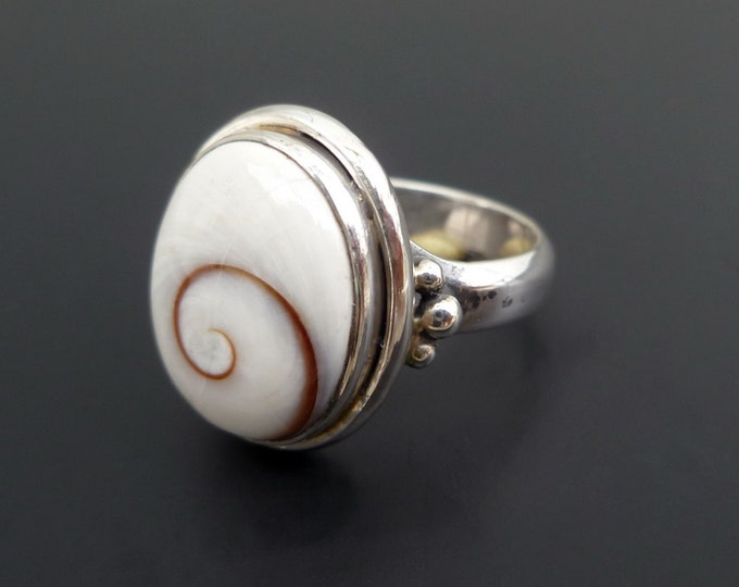 White Shell and Sterling Silver Ring - Custom Made Sterling Silver ...