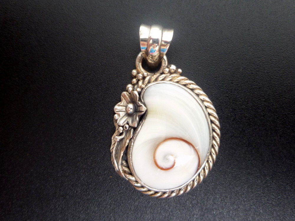 Sterling Silver Shell Statement Pendant Handmade Sterling | Etsy