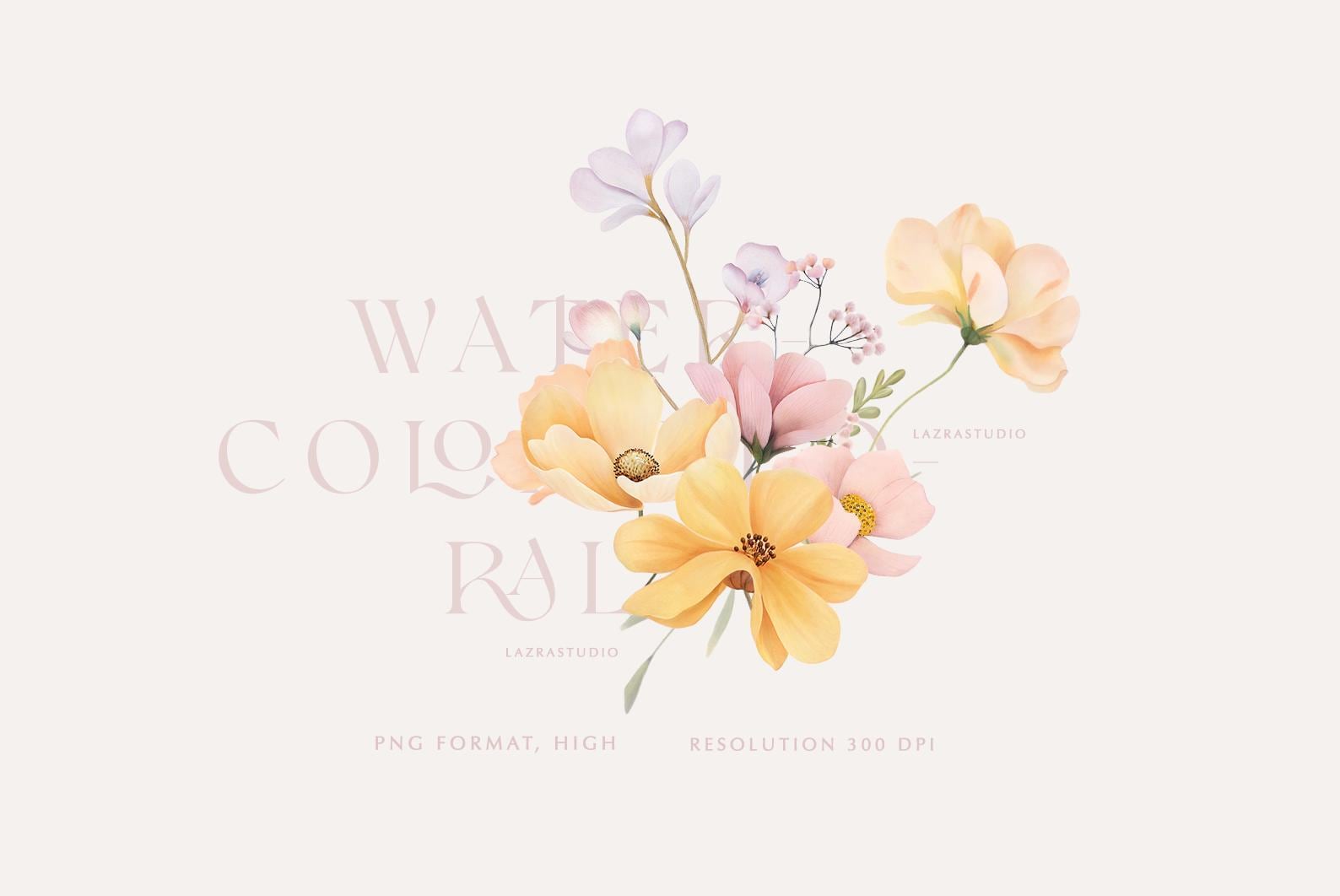 Watercolor Spring Flowers Clipart: Hand-painted Wildflower Bundle ...