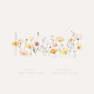 Watercolor Spring Flowers Clipart: Hand-painted Wildflower Bundle ...