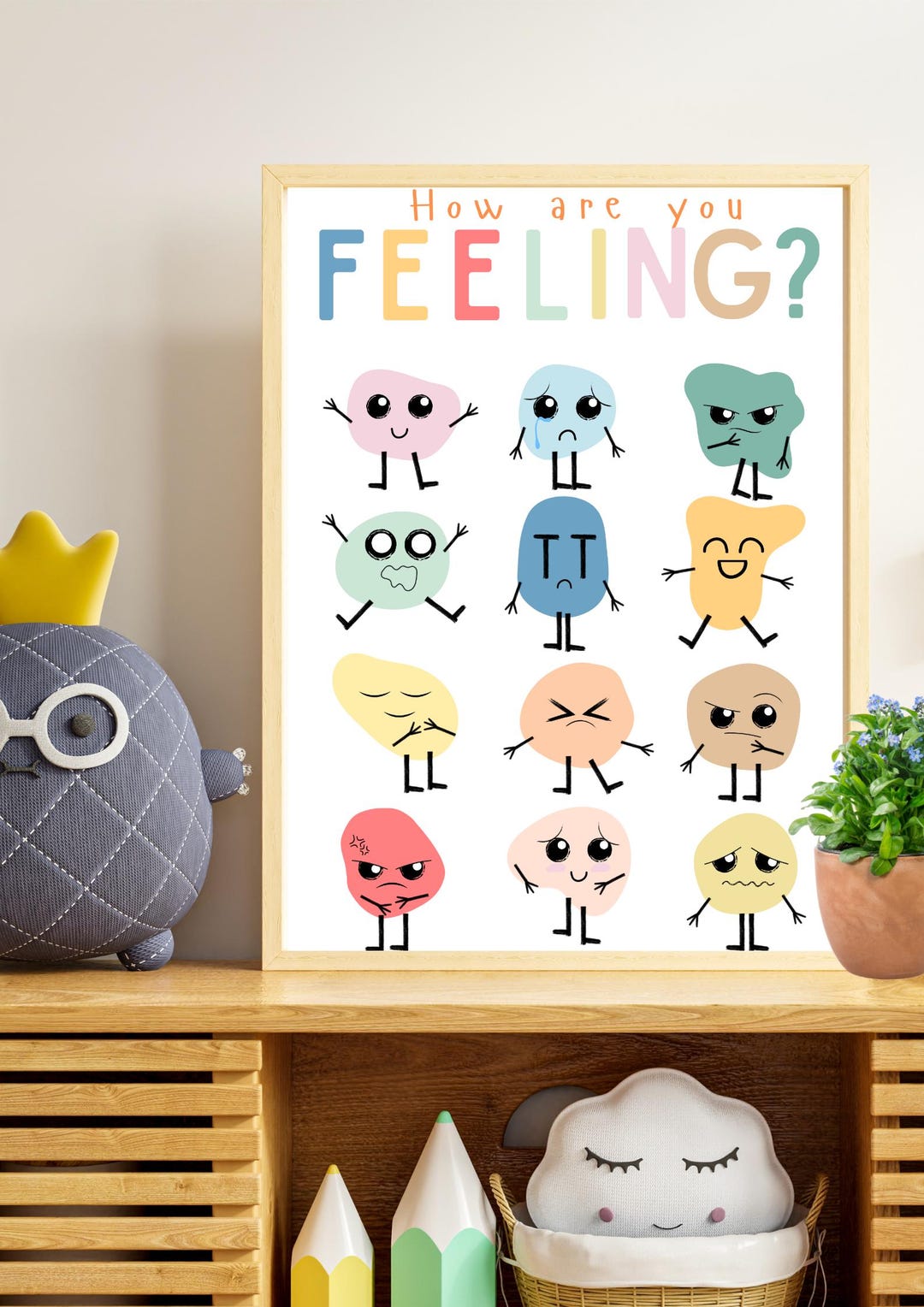 Emotion Monster Counselling Poster, Therapy Art Print, Digital Download ...