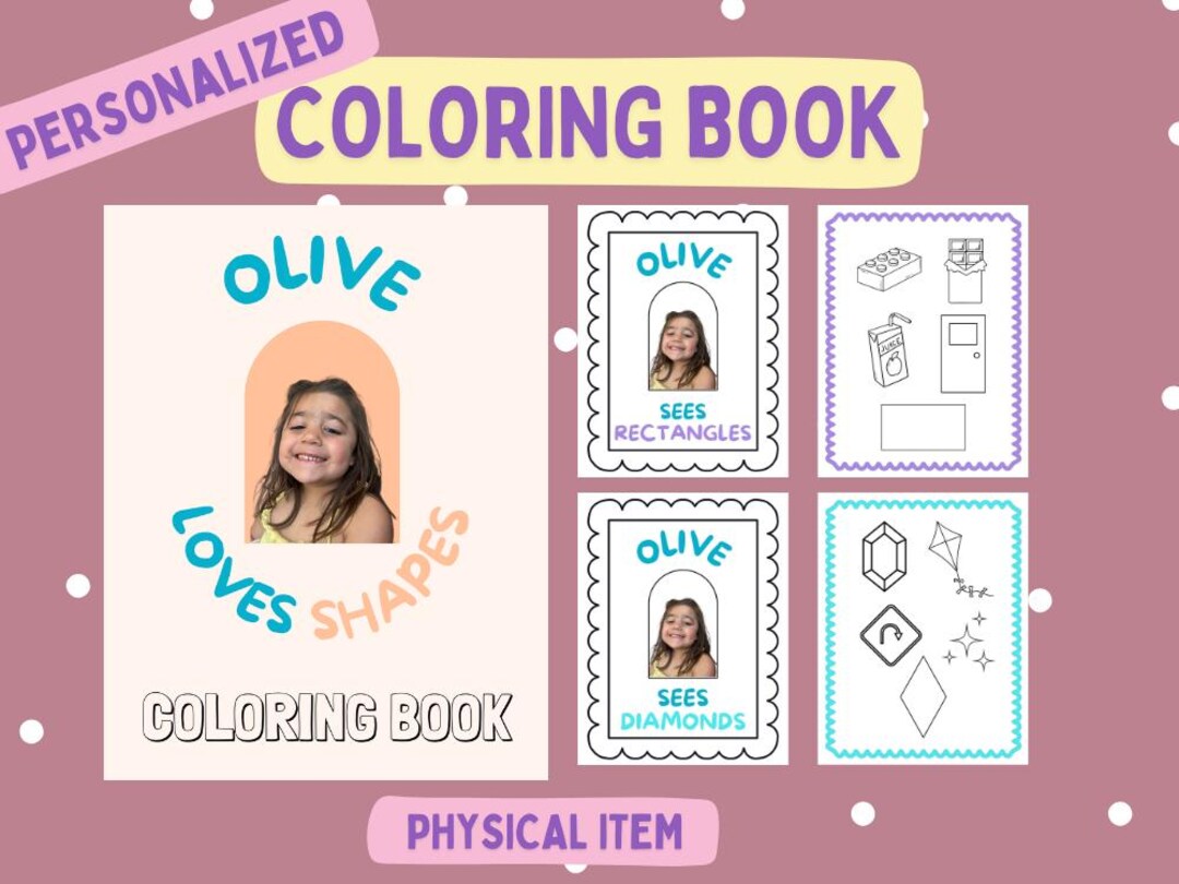 I Love Shapes - Personalized Coloring Book Customizable Name and Photo ...
