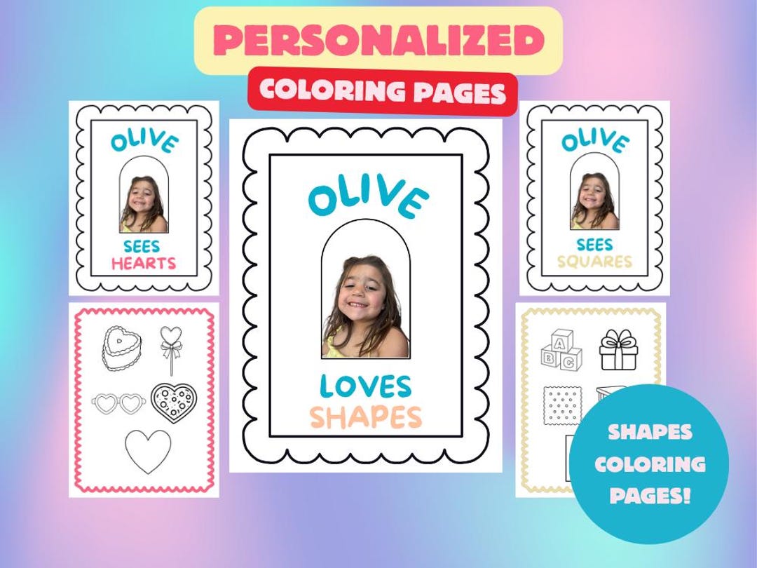 I Love Shapes - Personalized Coloring Pages for Kids Preschool Activity ...