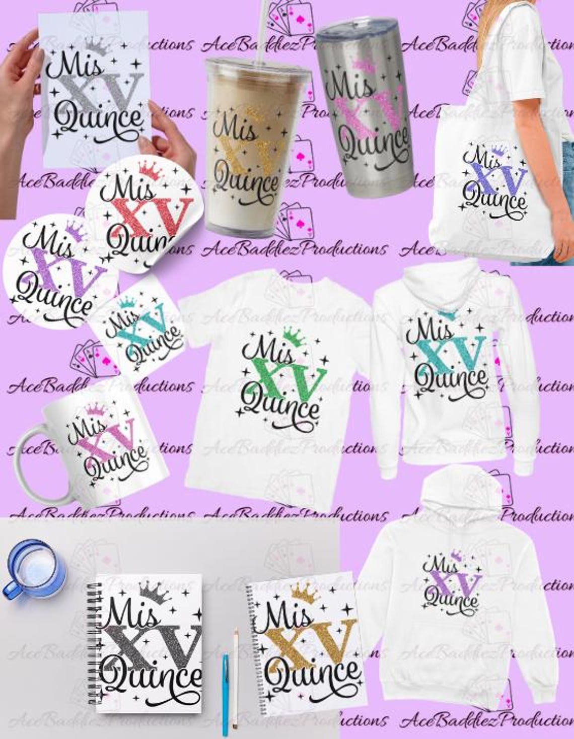 Mis Quince XV / PNG / SVG / Jpg Different Colors 9 Img. Included - Etsy