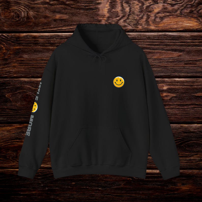 Smiley Face Hoodie: Embroidered Positive Vibes Pullover - Etsy