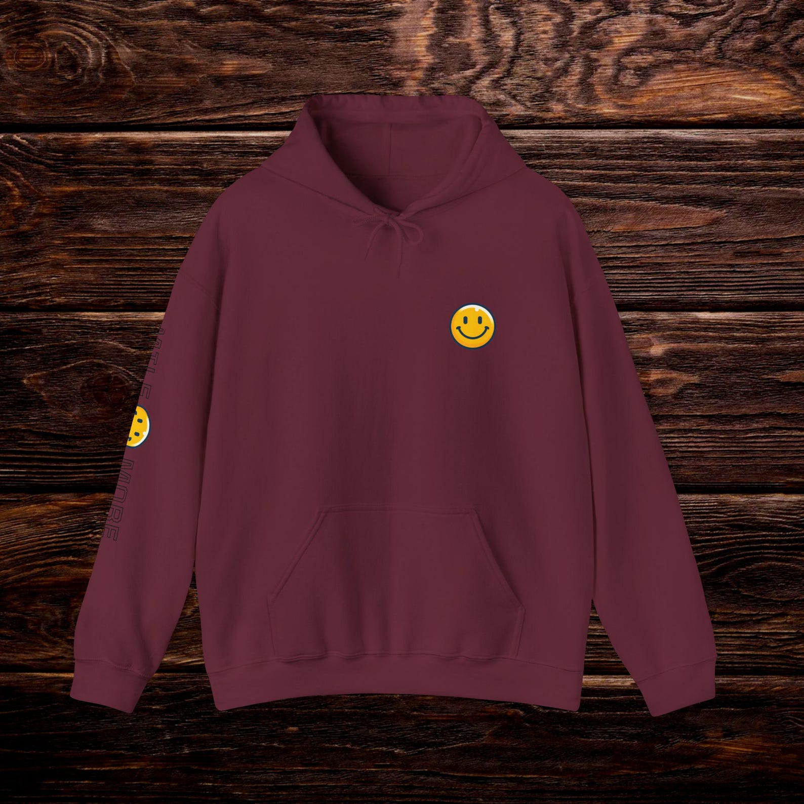 Smile More Smiley Face Hoodie, Happy Face Sweatshirt, Positive Vibes ...