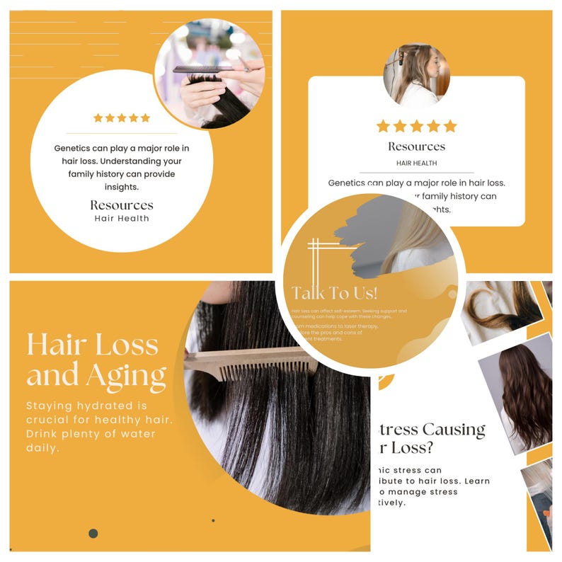 Editable Hair Instagram Post Template – Canva Social Media Bundle for ...