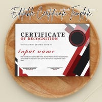 Star Template, Editable Certificate, Award Recognition, Printable ...