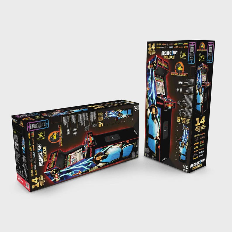 Arcade1up Mortal Kombat II Deluxe Arcade Game With 5-foot-tall Full-size Stand-up Cabinet, Black ...