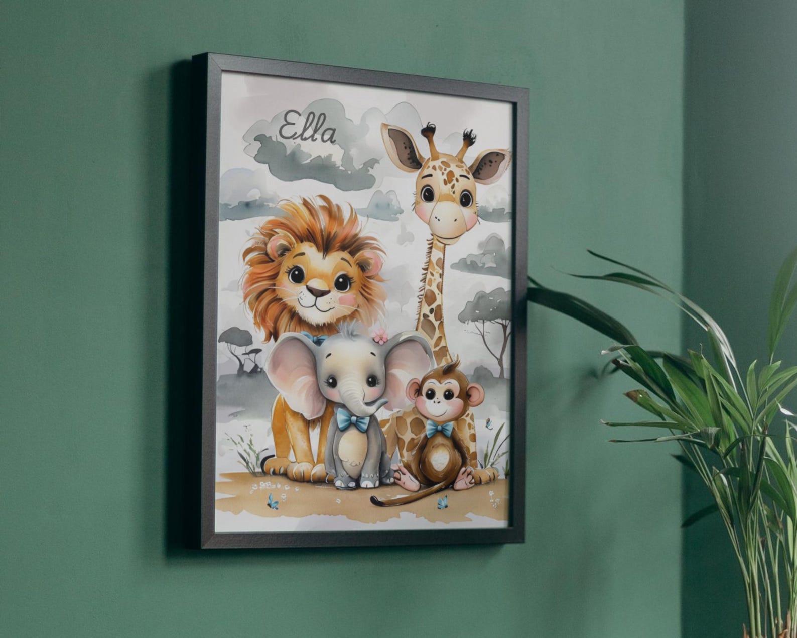 Safari Baby Animal Digital Poster | Printable Nursery Wall Art | Jungle ...