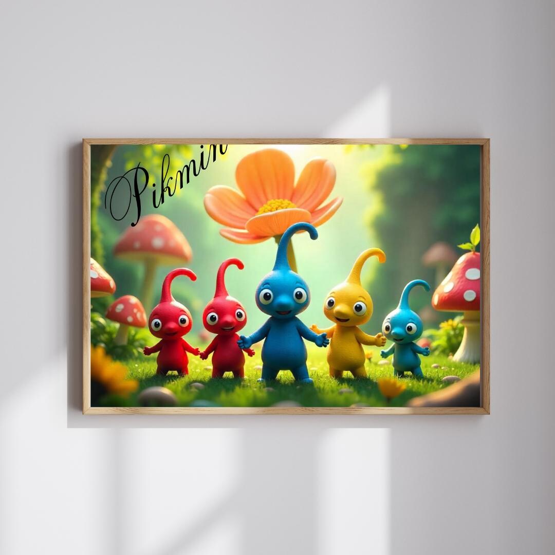 Colorful Pikmin Rolled Posters for Kids Rooms, Playrooms, Nursery Decor ...