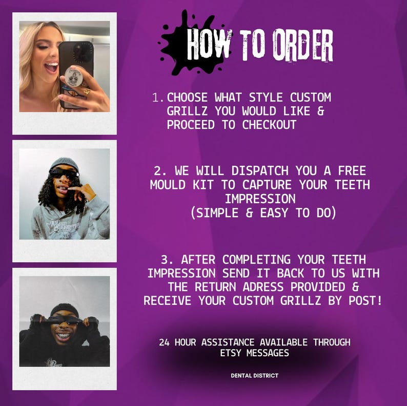 Custom Open-face Window Tip Cap Grillz – Gold or Sterling Silver – Any ...