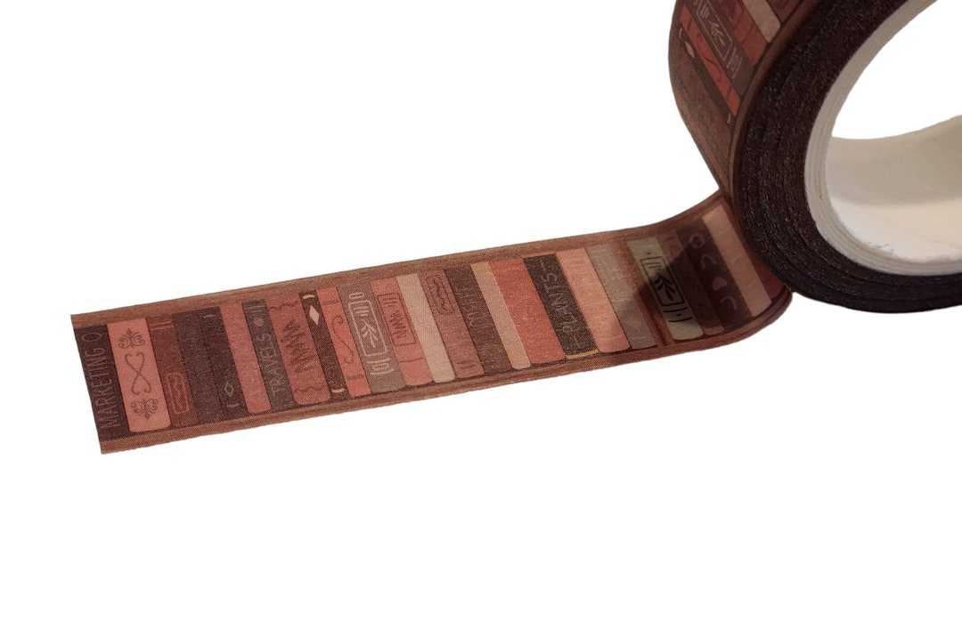 Vintage Books on Bookshelf Washi Tape, Library, Librarian, Teacher ...