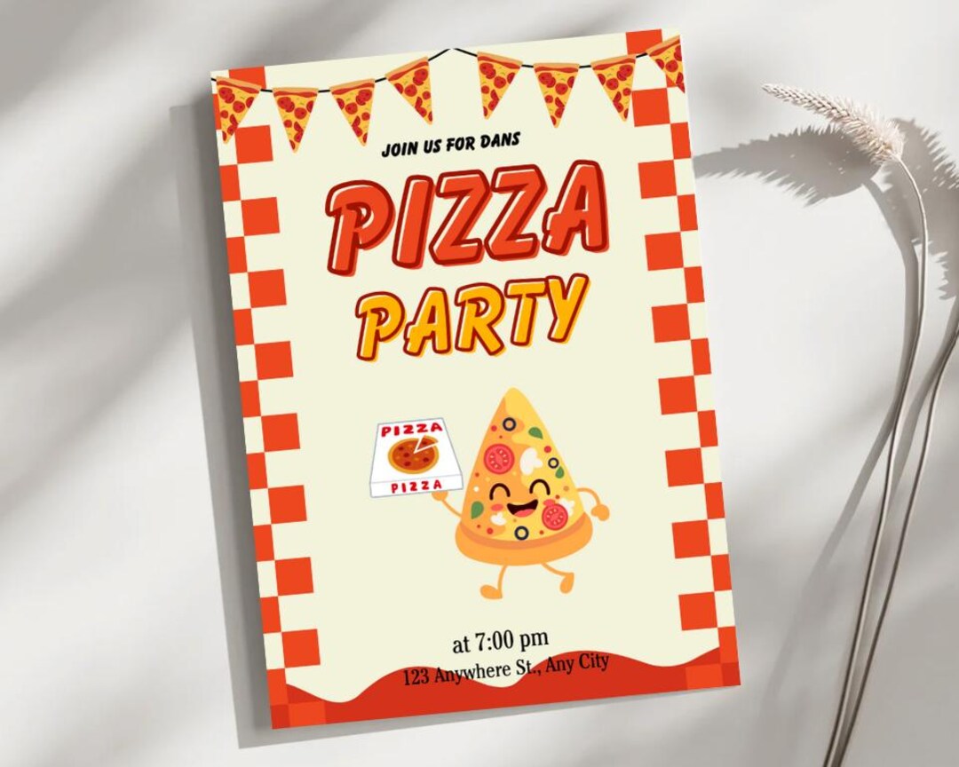 Editable Pizza Party Invitation, Pizza Night Party Printable, Kids ...