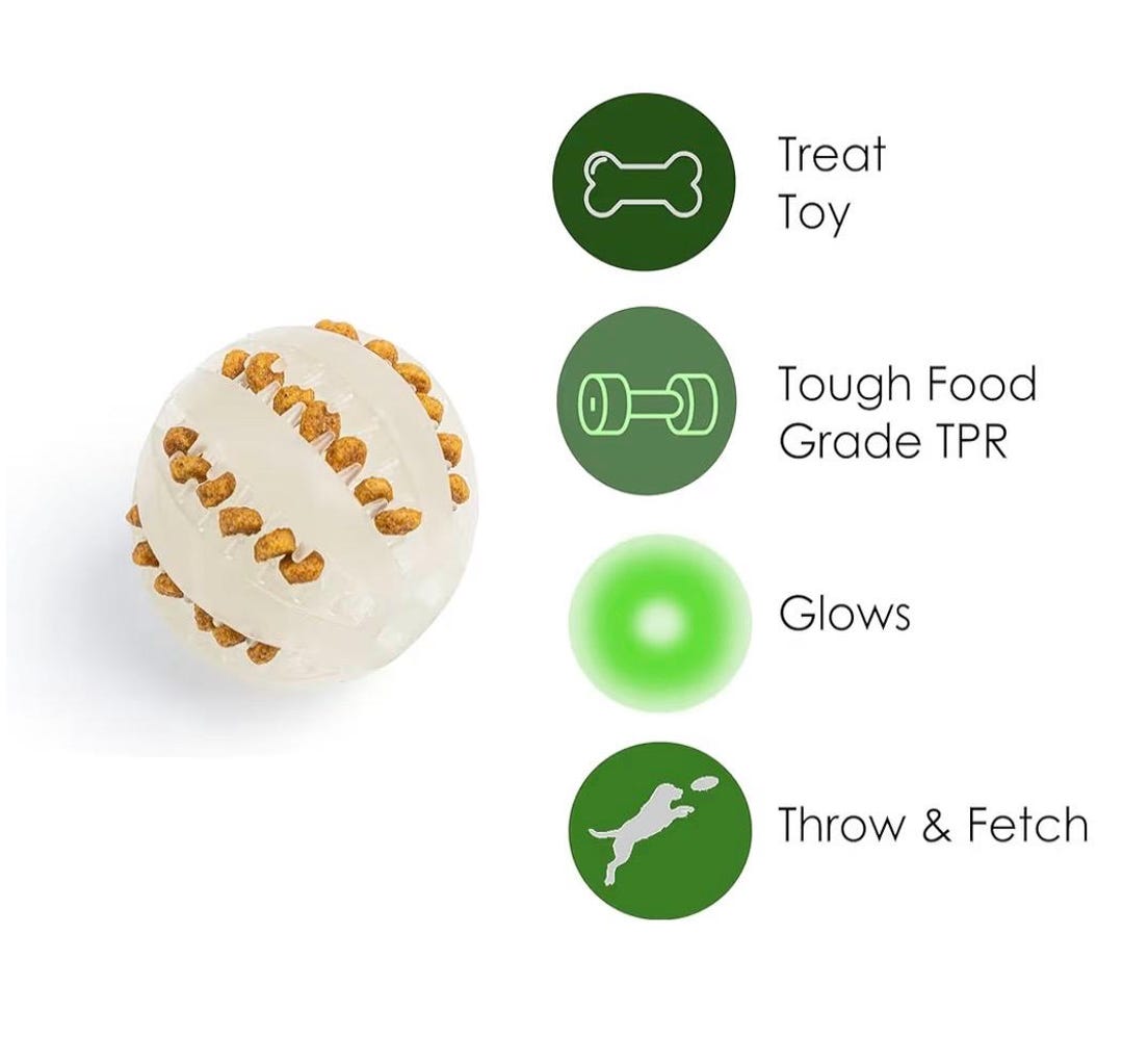 Luminous Glow Ball, Glow in the Dark Ball, Add Your Dogs Favourite ...