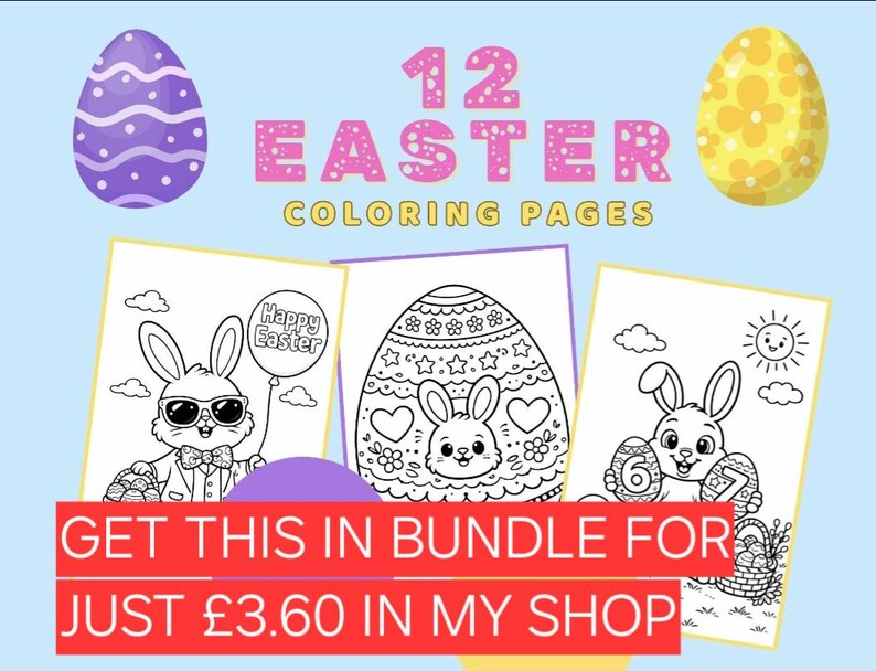 Easter Coloring Page for Kids – Cute Bunny Chick and Lamb – Happy ...