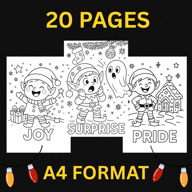 Christmas Coloring Pages for Kids – Emotions & Feelings Activity Book ...