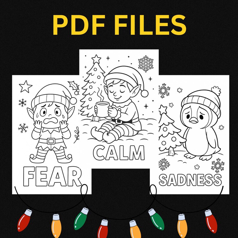 Christmas Emotions Coloring Pages for Kids | SEL Coloring Pages ...