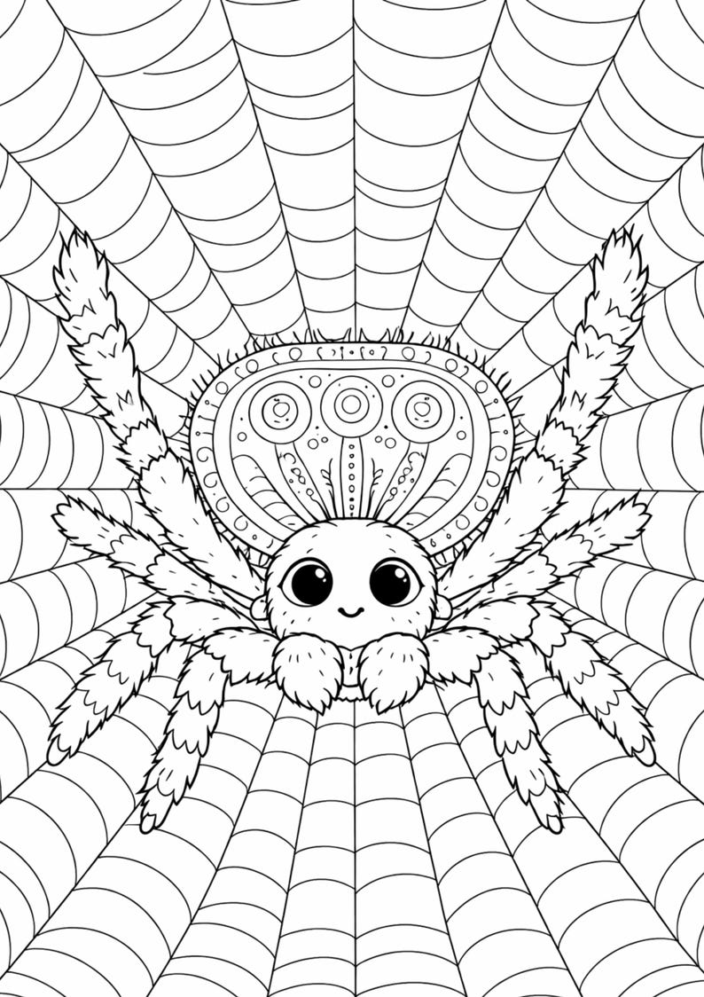 Spider Coloring Page for Kids | Peacock Spider | Printable A4 PDF ...