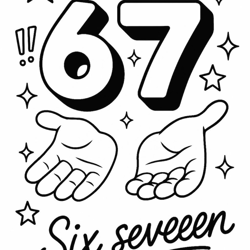 Six Seven Coloring Sheet - Etsy UK