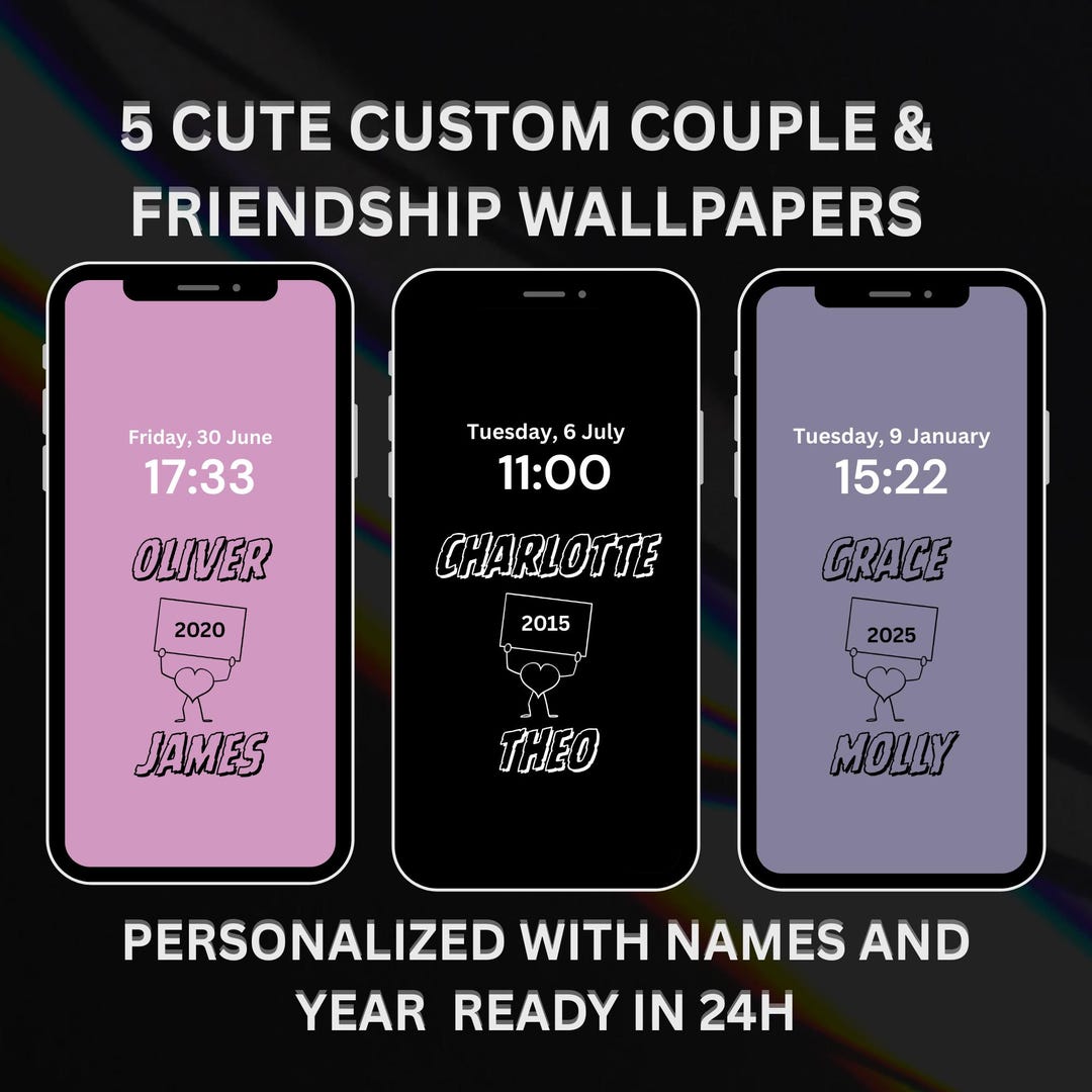 Personalized Lock Screens for Couples & Friends – Custom Name ...