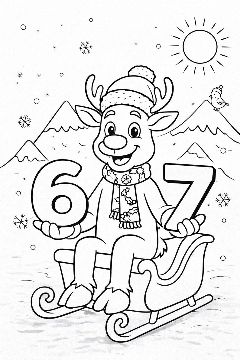67 Coloring Page | Winter Reindeer Meme Coloring Page | Printable PDF ...