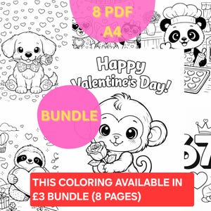 67 Coloring Page – Valentine’s Day Number Printable, Cute Love Hearts ...