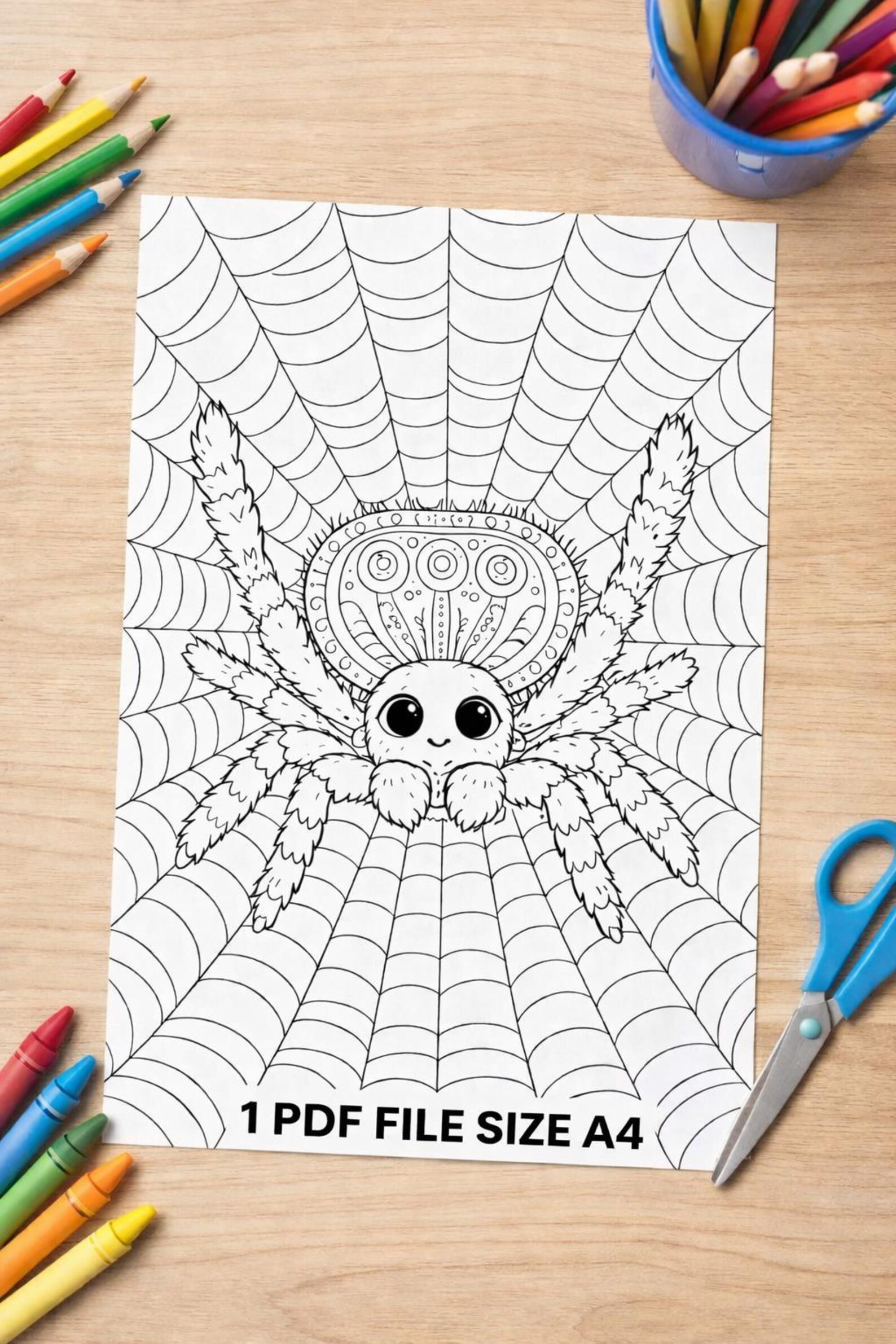 Spider Coloring Page for Kids | Peacock Spider | Printable A4 PDF ...