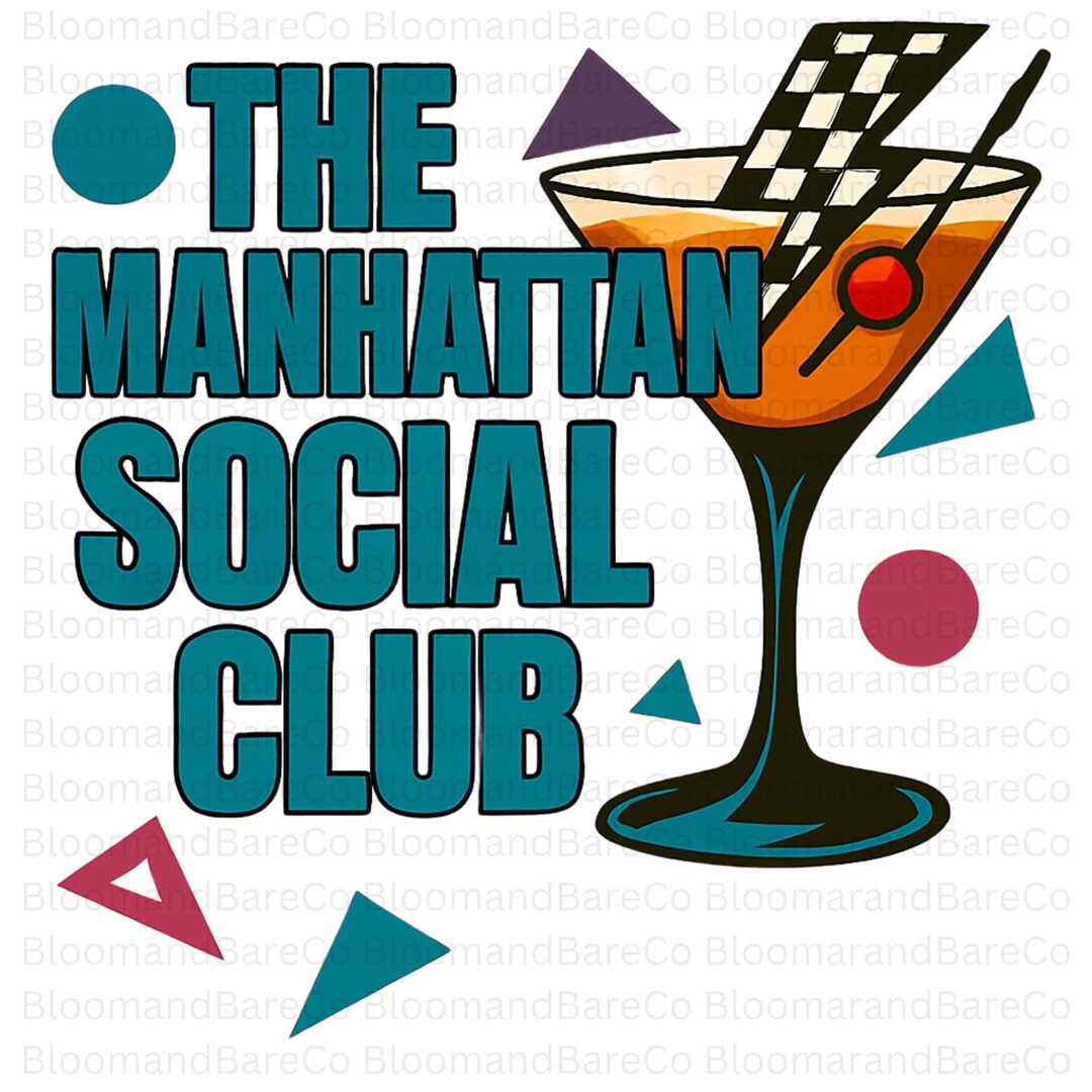 The Manhattan Social Club Png| Retro Manhattan Social Club Png| Classic ...