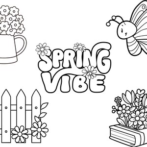 Printable Coloring Pages for Spring! - Etsy