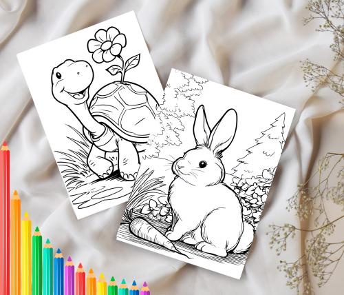 Pet Animals Coloring Pages for Kids – 10 Cute Designs – Instant ...