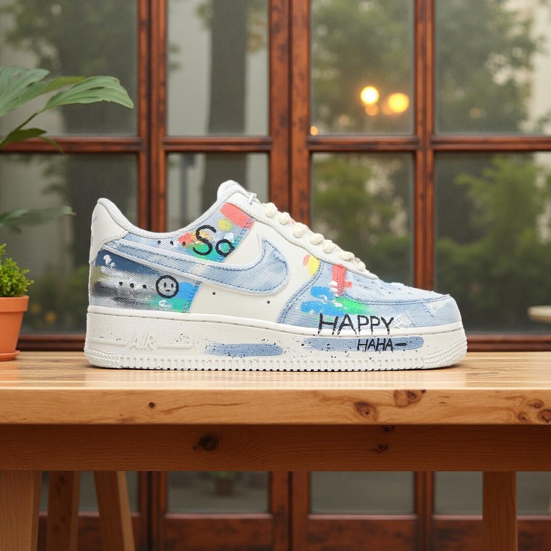 Graffiti Distressed Denim AF1 | Custom Hip Hop Sneakers | Dirty Shoes ...
