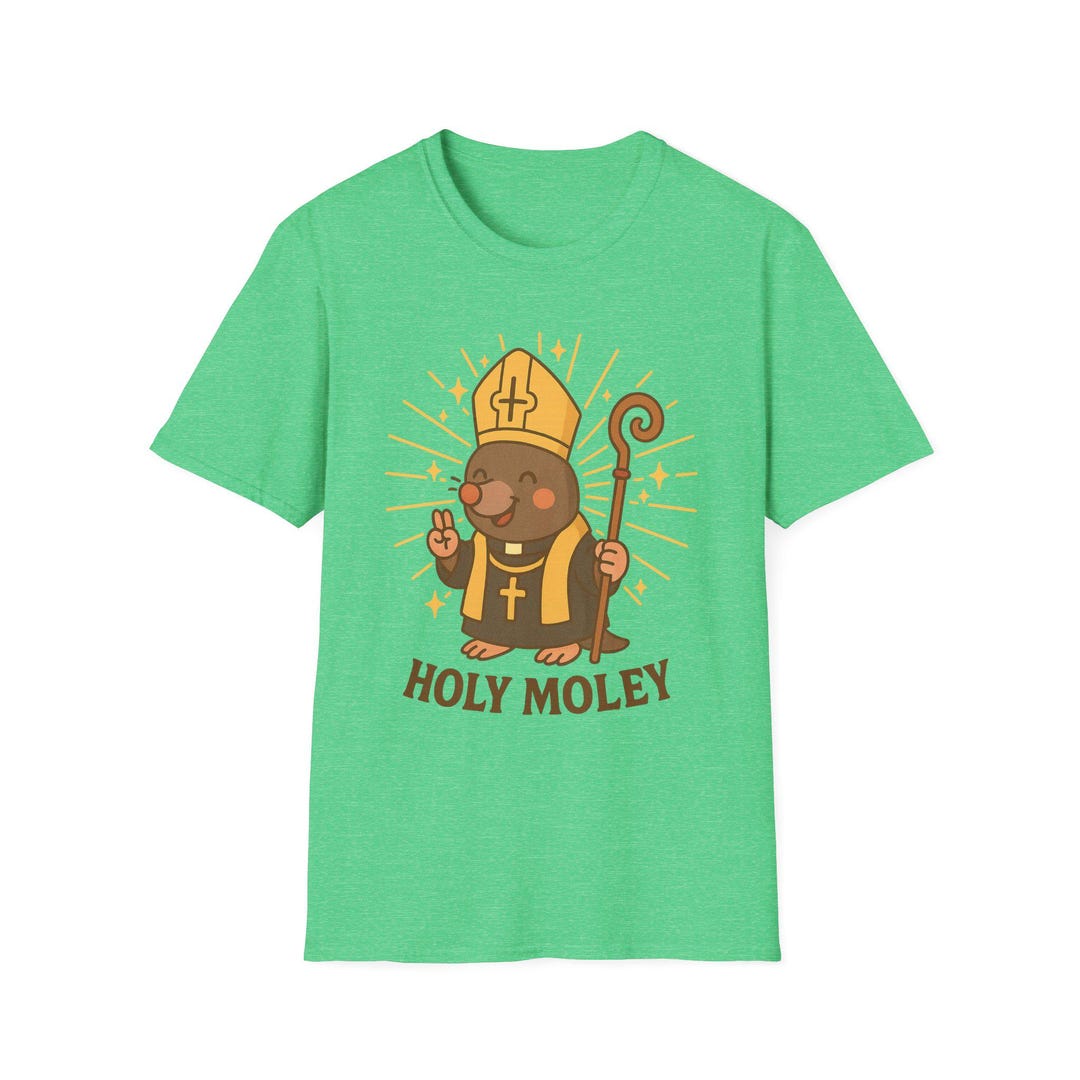 Holy Moley Shirt | Funny Animal Pun Tee | Mole in Priest Robes Design ...