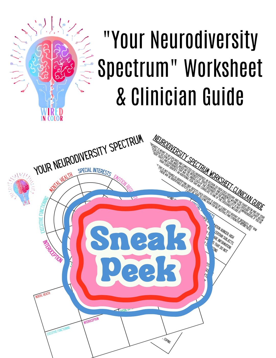 Neurodiversity Spectrum Worksheet & Clinician Guide - Etsy