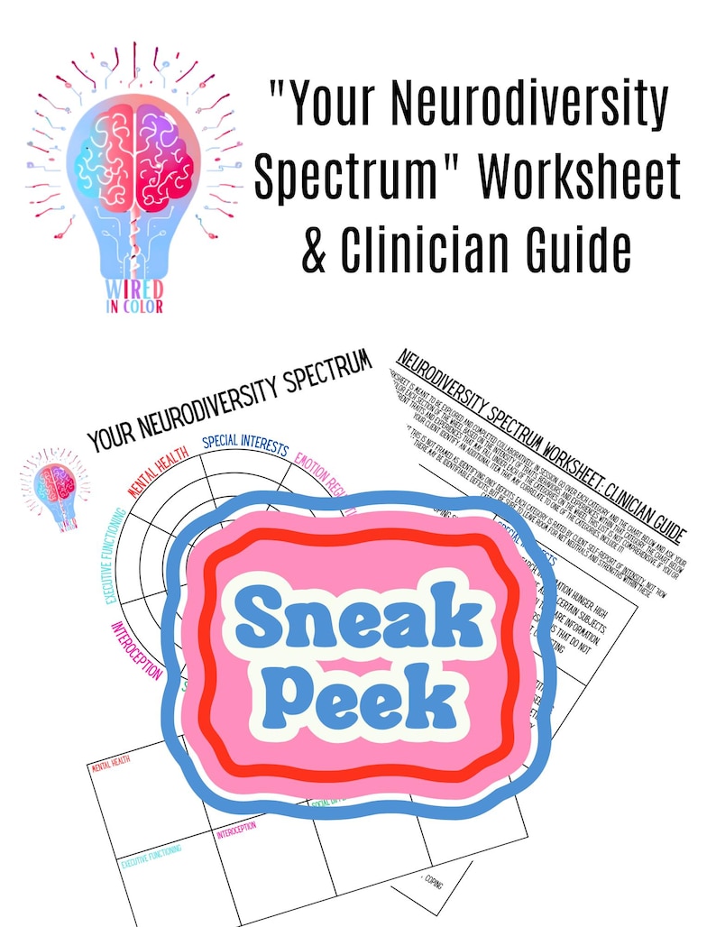 Neurodiversity Spectrum Worksheet & Clinician Guide - Etsy