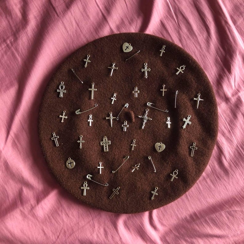 Beret With Crosses - Etsy