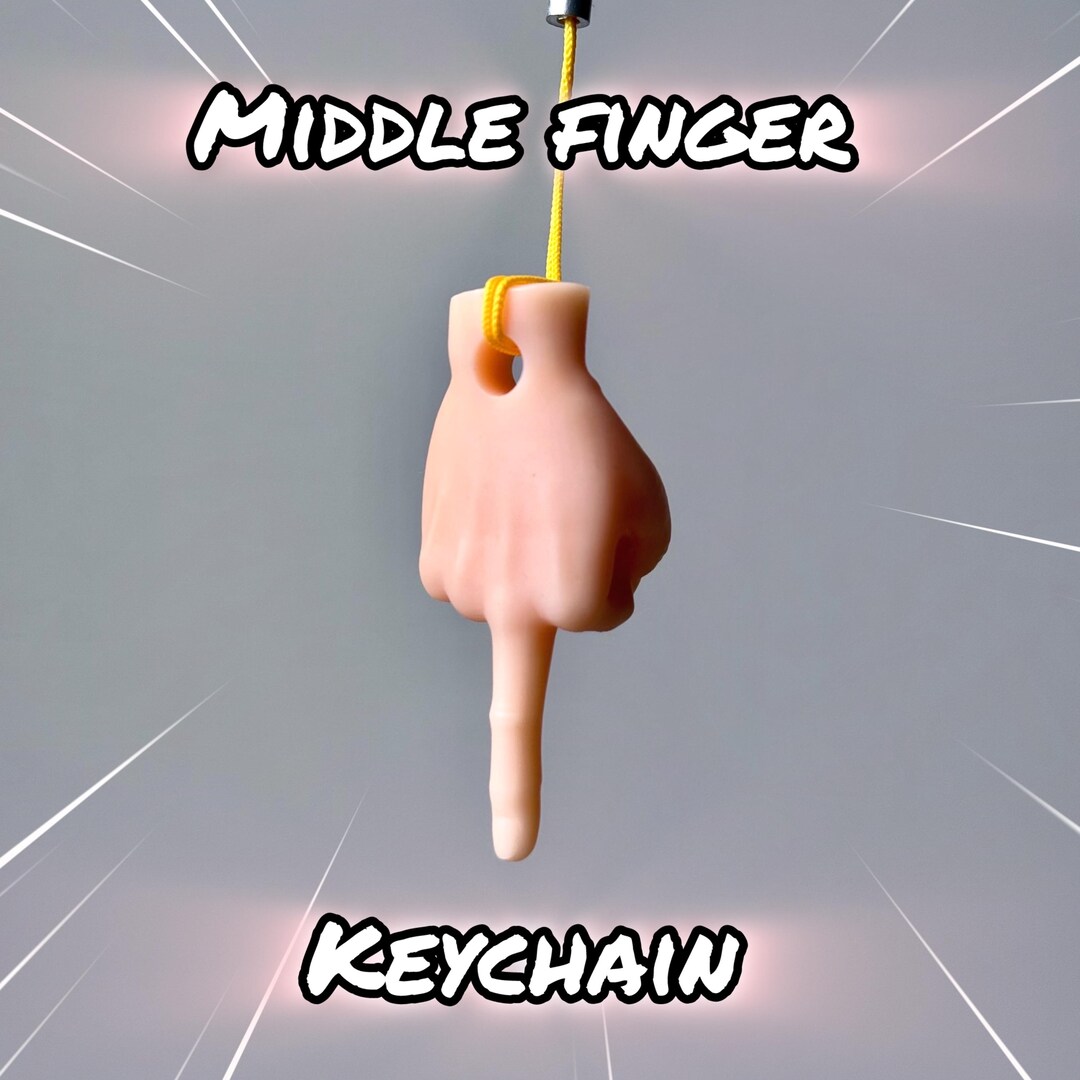 Funny Middle Finger Keychain: 3D Printed Resin Gag Gift - Etsy UK
