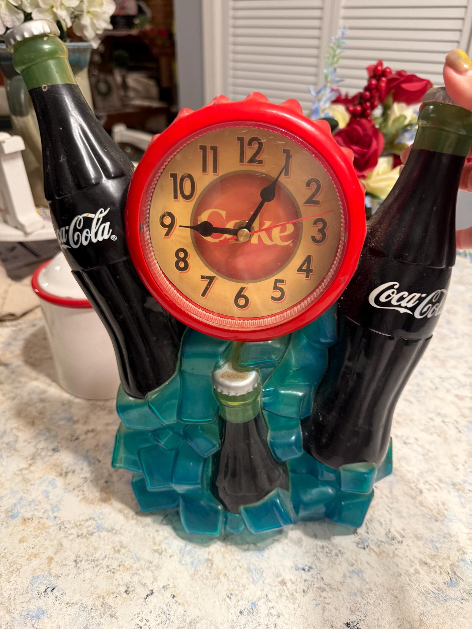 Vintage Coca-cola Wall Clock (3D Bottles & Ice) - Red Retro Coke ...