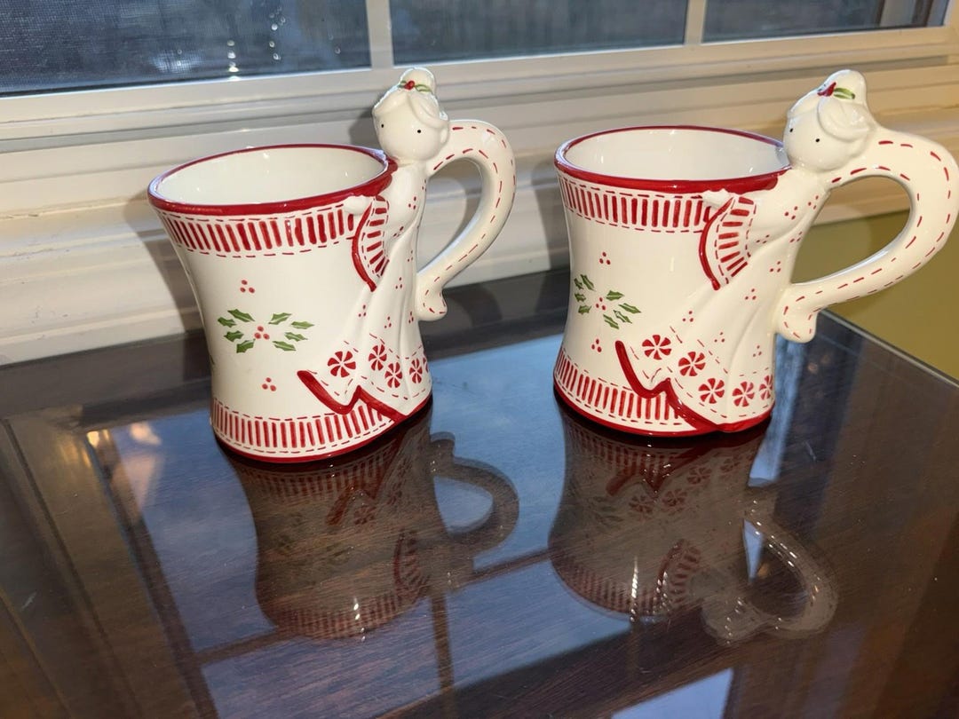 Set of Two Temptations Peppermint Angel by Tara 12oz Coffee Cups/mugs ...