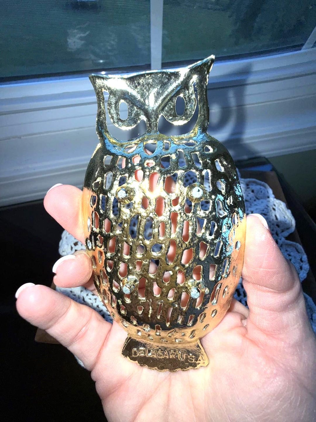 Vintage Ben Rickert Inc Goldtone Owl Trinket, Jewelry Tray, or Soap ...