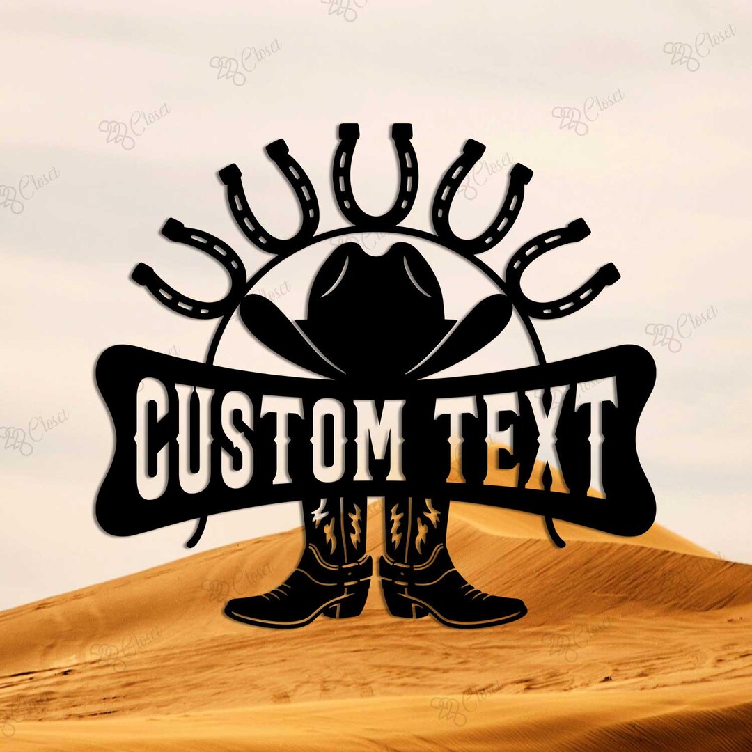 Personalized Cowboy Name Sign,western Cowboy Metal Sign, Cowboy Man ...
